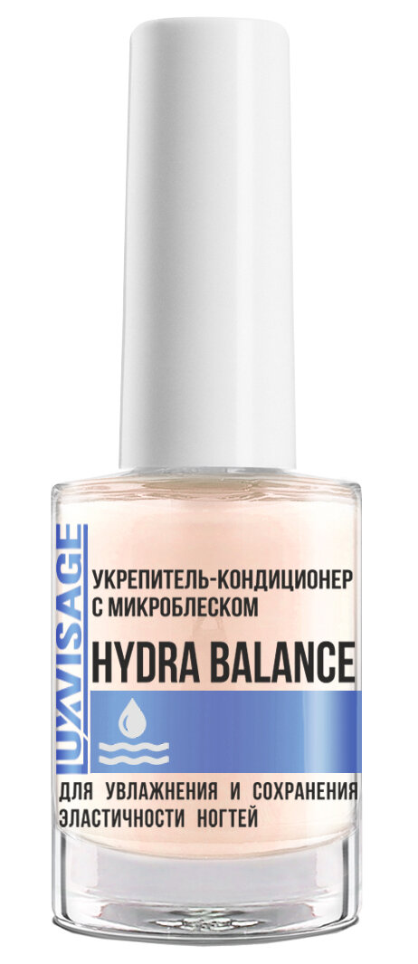 LUXVISAGE Укрепитель-кондиционер с микроблеском HYDRA BALANCE для увлажнения и сохранения эластичности ногтей