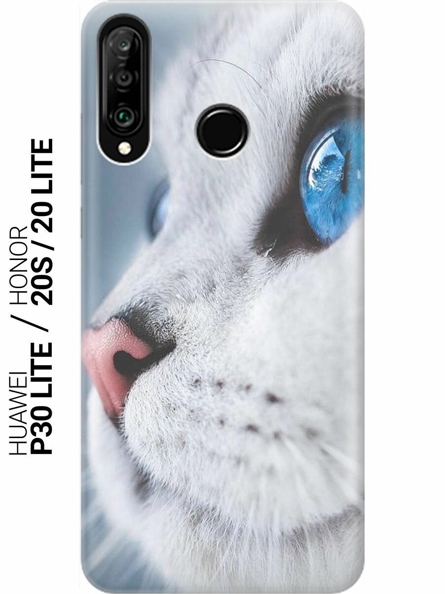 Ультратонкий силиконовый чехол-накладка для Huawei P30 Lite, Honor 20S, Honor 20 Lite с принтом "Кошачий взгляд"