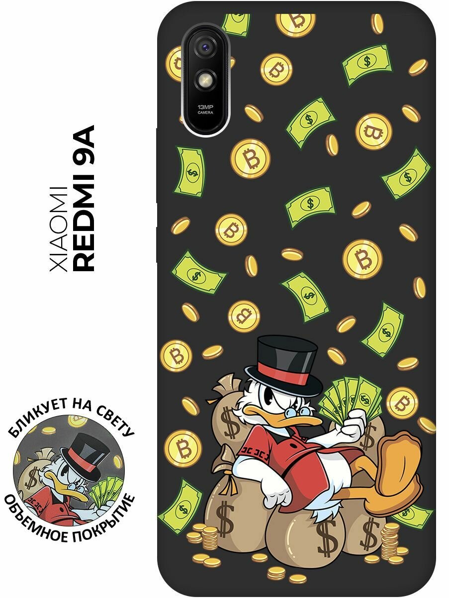 Матовый чехол Rich Scrooge для Xiaomi Redmi 9A / Сяоми Редми 9А с 3D эффектом черный