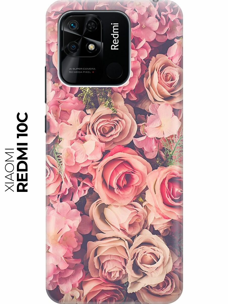 Силиконовый чехол Розовый куст на Xiaomi Redmi 10C / Сяоми Редми 10С