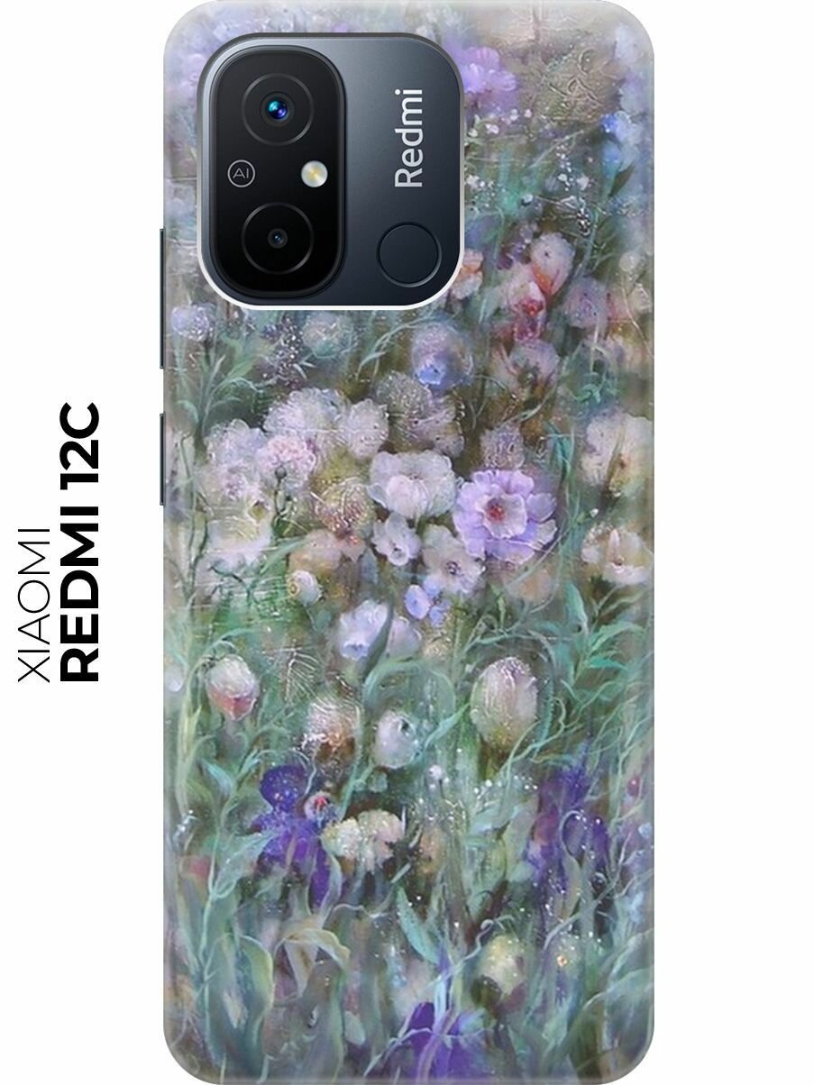 Силиконовый чехол Сиреневое поле на Xiaomi Redmi 12C / Сяоми Редми 12С
