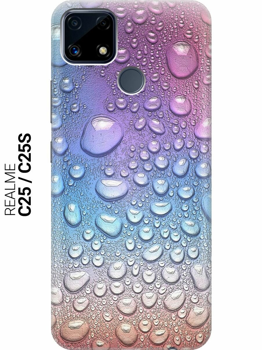 Силиконовый чехол на Realme C25, C25S, Рилми С25, С25с с принтом "Множество капель"