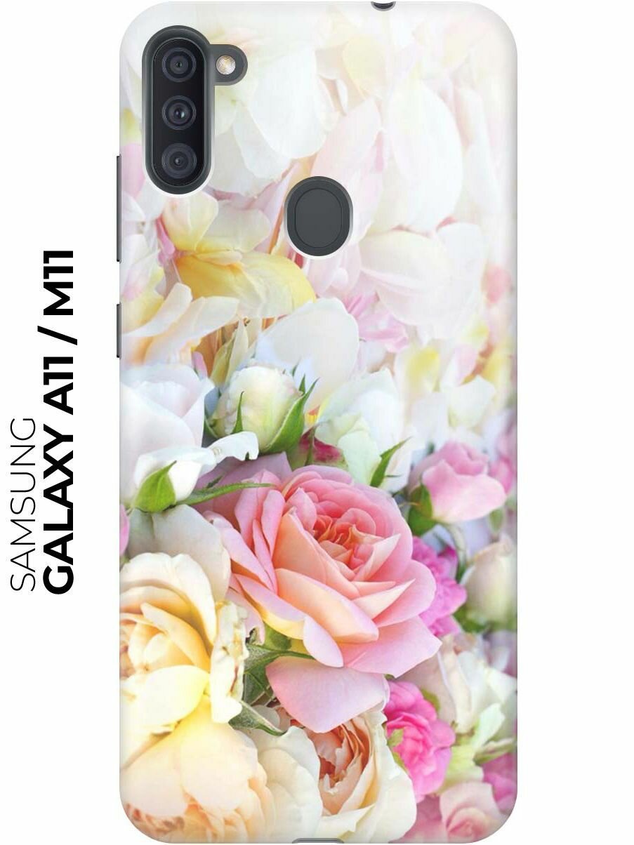Чехол - накладка ArtColor для Samsung Galaxy A11 с принтом "Нежные розы"