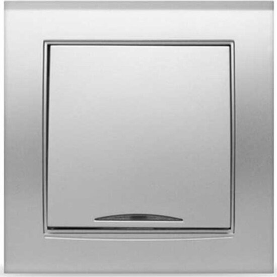 Выключатель Universal 1-кл. СП Бриллиант 10А IP20 с подсветкой серебр. 7949643