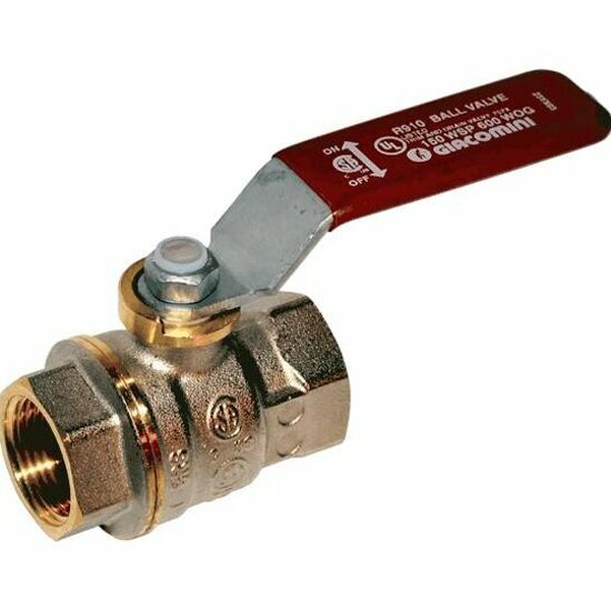 Кран шаровой Giacomini , R910, полнопроходной, DADO, 3/4", ВВ, ручка-рычаг красный, латунь, никелированный