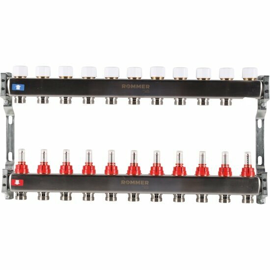 Коллектор Rommer с расходомерами 11 вых.