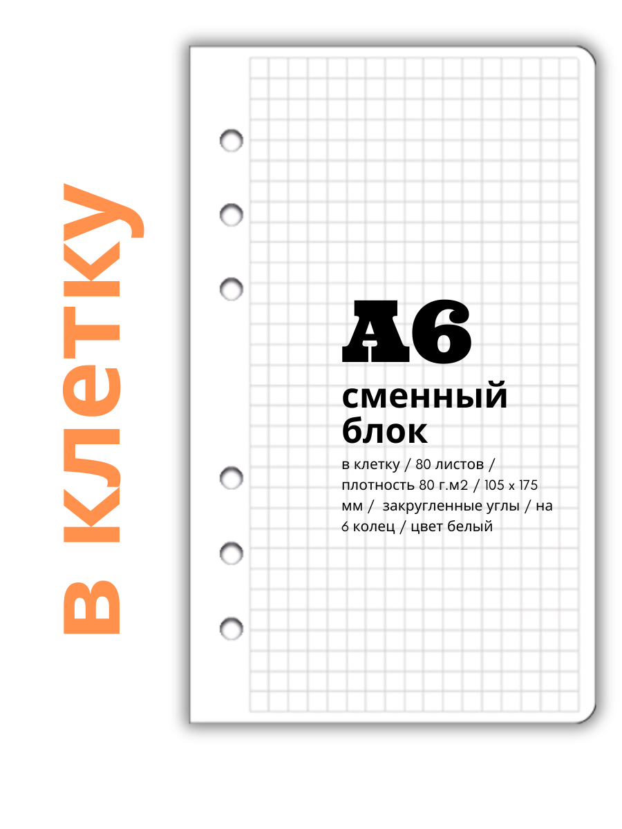 Сменный блок А6 в клетку