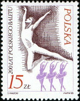 (1985-047) Марка Польша "Танцор" 200 лет Польскому государственному балету II