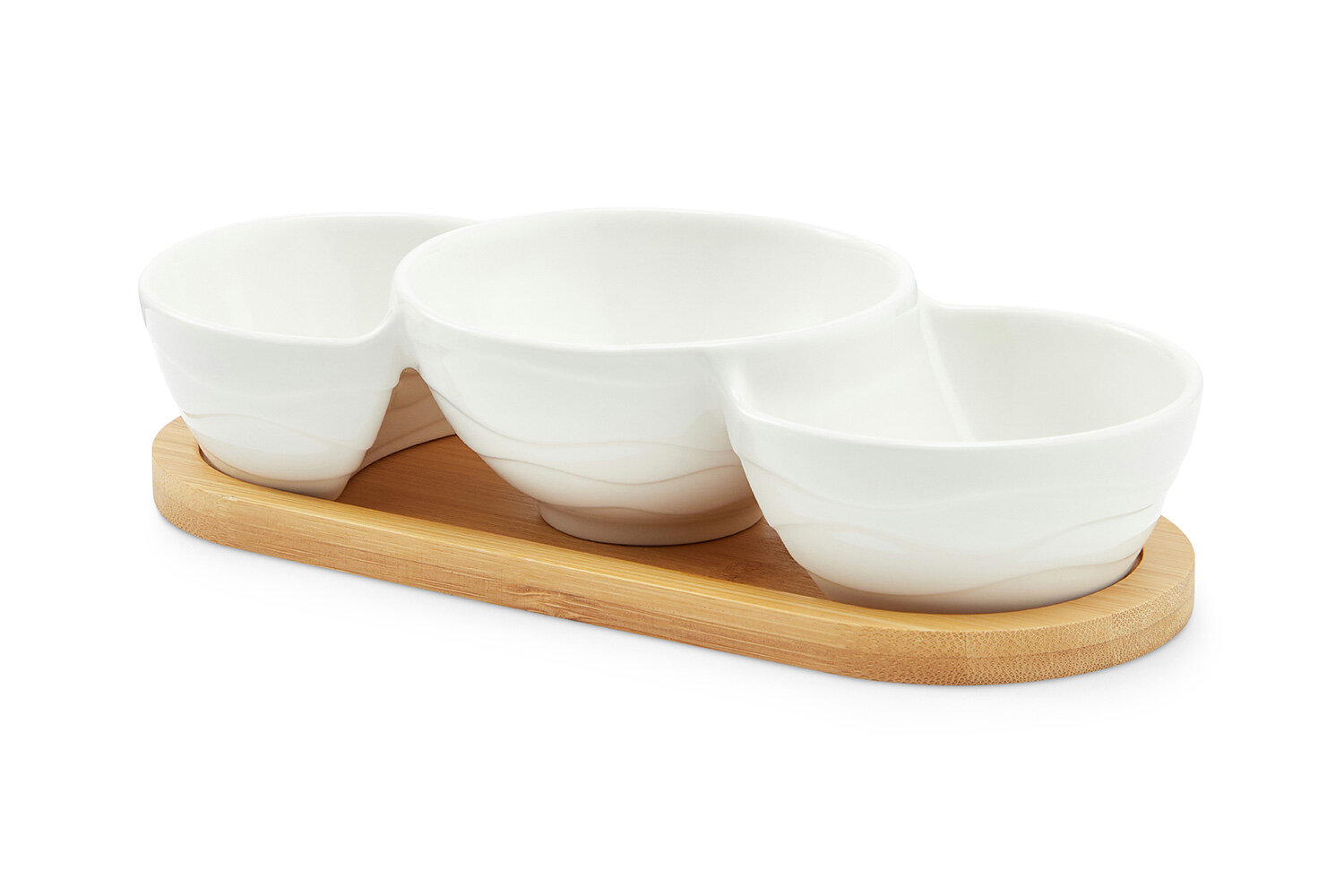 EVIO Wave Менажница для сервировки блюд с разделителями, керамический поднос