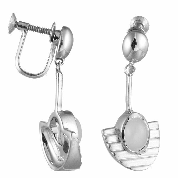 Серьги, серебро, 925 проба, халцедон