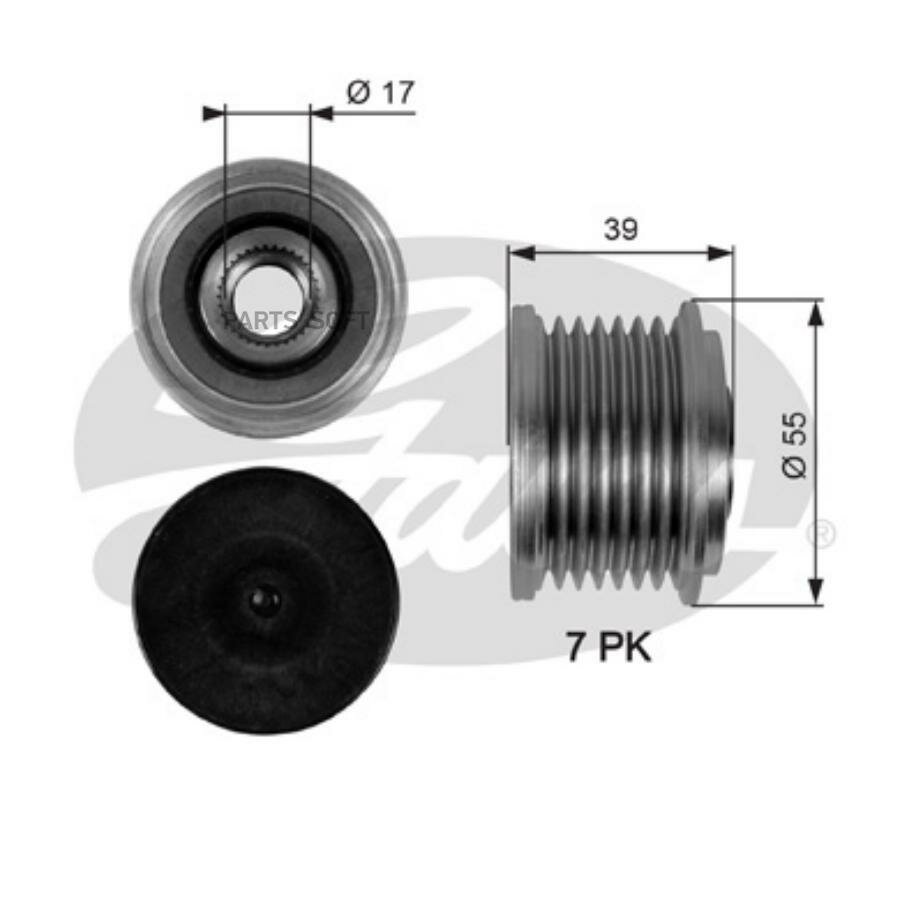 (7789-10040) Обгонный шкив генератора Mercedes E, G, GL, M, R, S-Class, CLS (W211,212,463,163,164,251,220,221, C219, S211,212, X164) C.