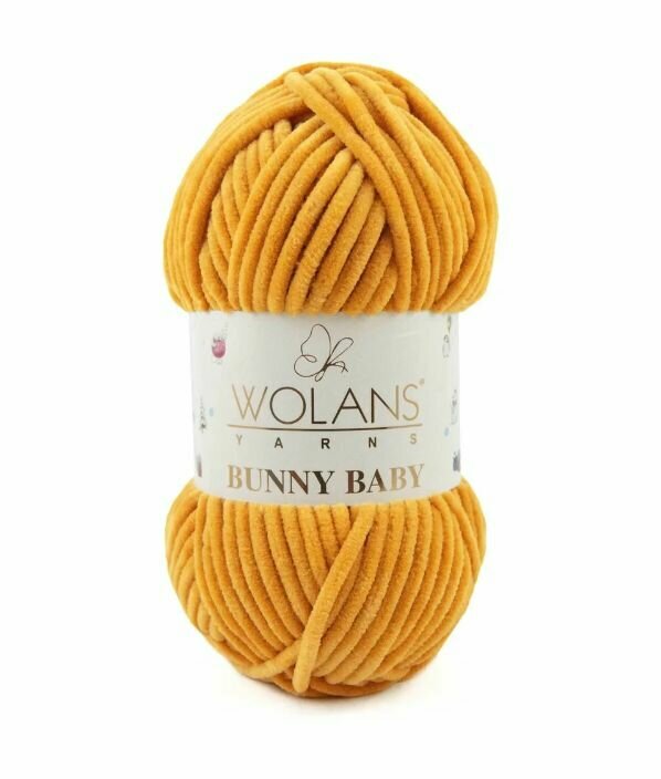 Пряжа для вязания Воланс Бани Бэби (Wolans Bunny Baby) цвет 10037 (37) горчица, 100г/120м, комплект 5 мотков