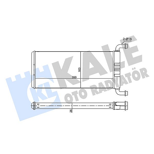 KALE 346620 (346620_KL1) радиатор отопителя для а / м mercedes-benz Sprinter (Спринтер) (06-) / VW crafter (06-)