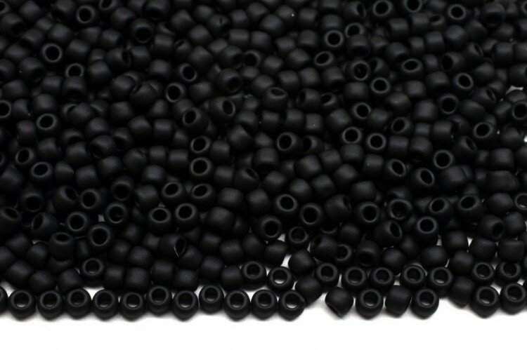 Бисер японский TOHO круглый 11/0 #0049F черный, матовый непрозрачный, 10 грамм