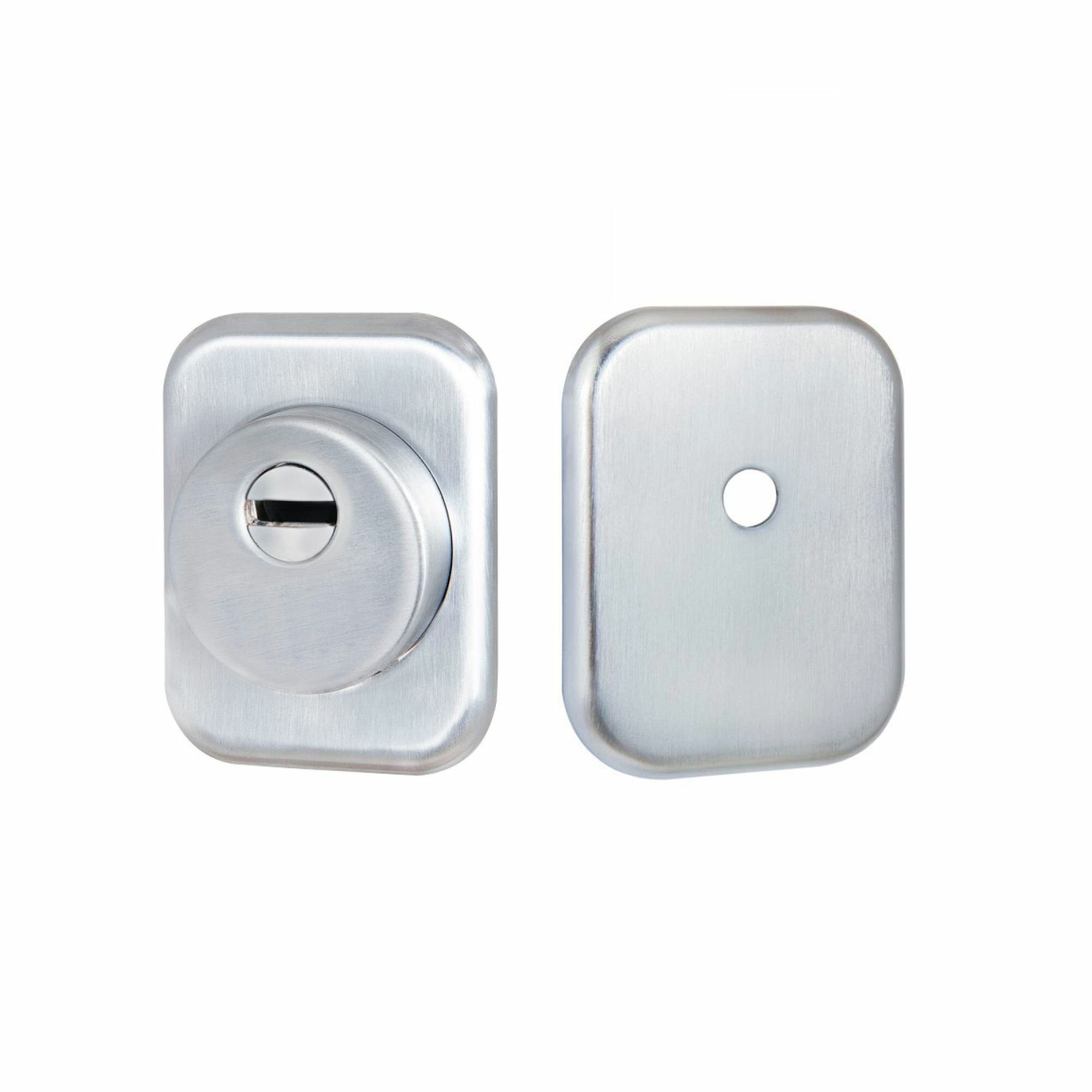 Комплект на входную дверь под шток Fuaro броненакладка 4286 SQ XL, накладка ESC 486-O SQ XL SSC-16 (сатинированный хром)