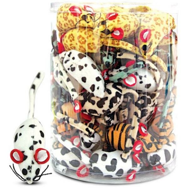 Triol Игрушка для кошек Мышь из ткани, 7,5см (туба 60шт.)