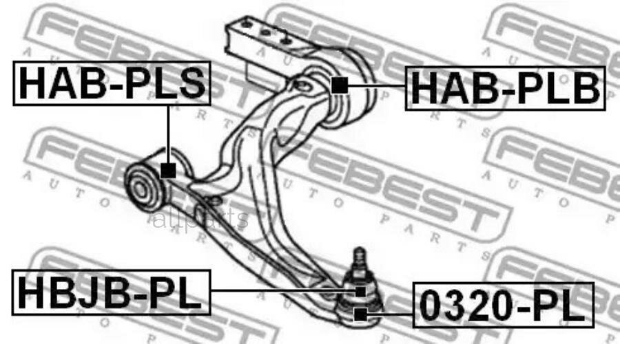 FEBEST HBJB-PL пыльник опоры шаровой нижнего рычага (HONDA PILOT YF4 2009-) FEBEST