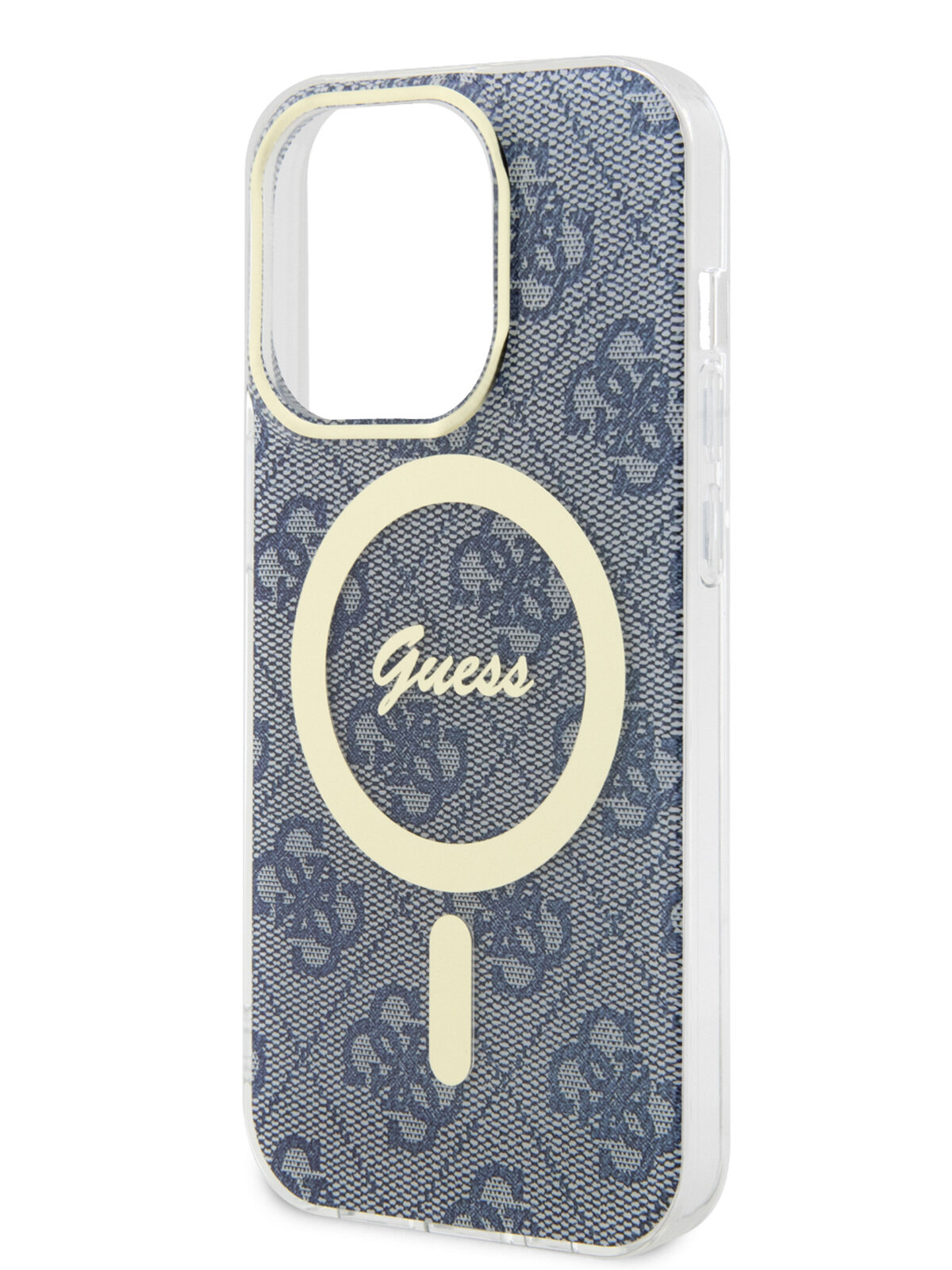 Guess для iPhone 14 Pro чехол MagSafe PC/TPU 4G Hard Blue/Gold