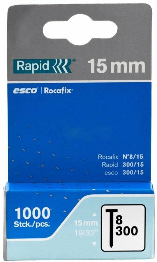 Гвозди для степлера Rapid тип 300, 15мм, 1000 шт