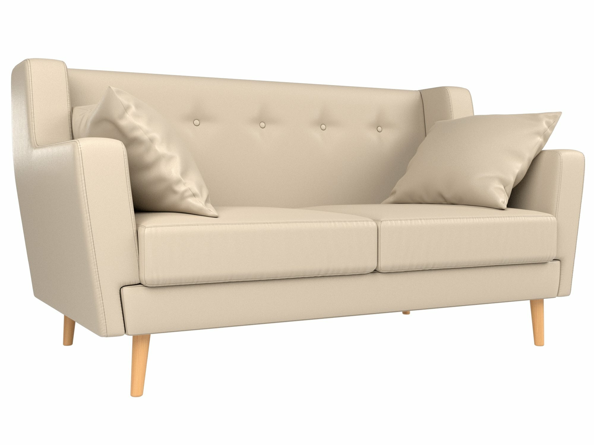 Прямой диван Брайтон 2, Экокожа, Модель 108933