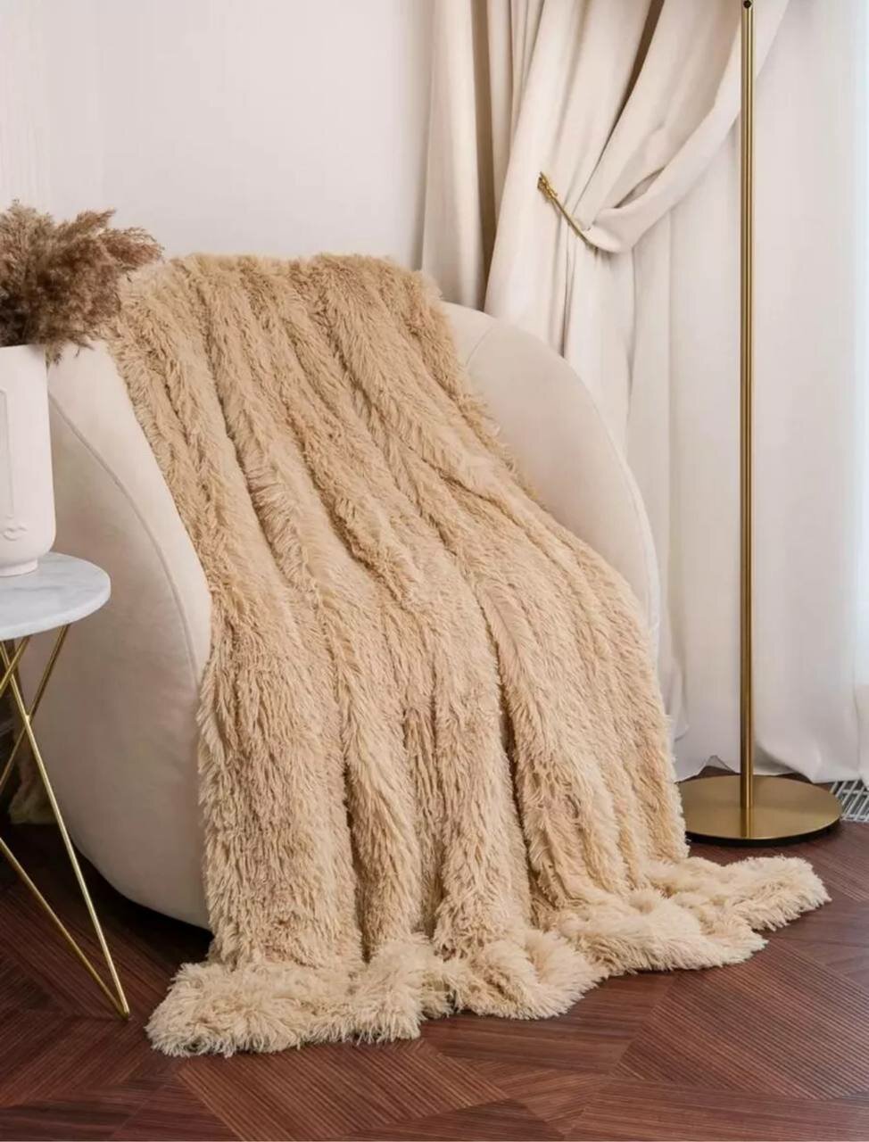 Плед/покрывало с длинным ворсом, размером 220х240 см