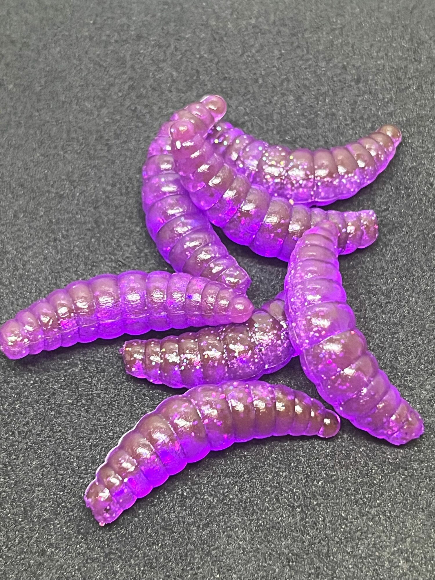 Съедобная, плавающая силиконовая приманка. Maggot 1.3 Фиолетовый КФ