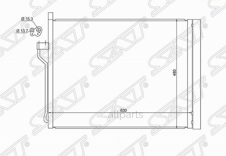 SAT ST-BM55-394-0 Радиатор кондиционера BMW 5-Series 09-17 / 6-Series 11-18 / 7-Series 08-15 / 5-Series Gran Turismo 0