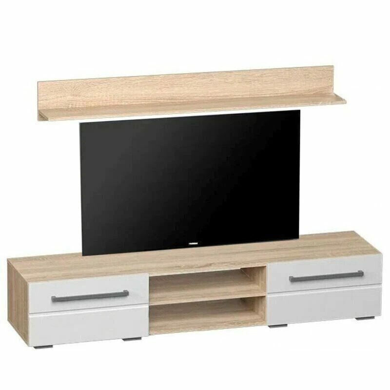 ТВ-тумба ТБ-11 «Милан», дуб сонома/белый глянец (1802х430х340)