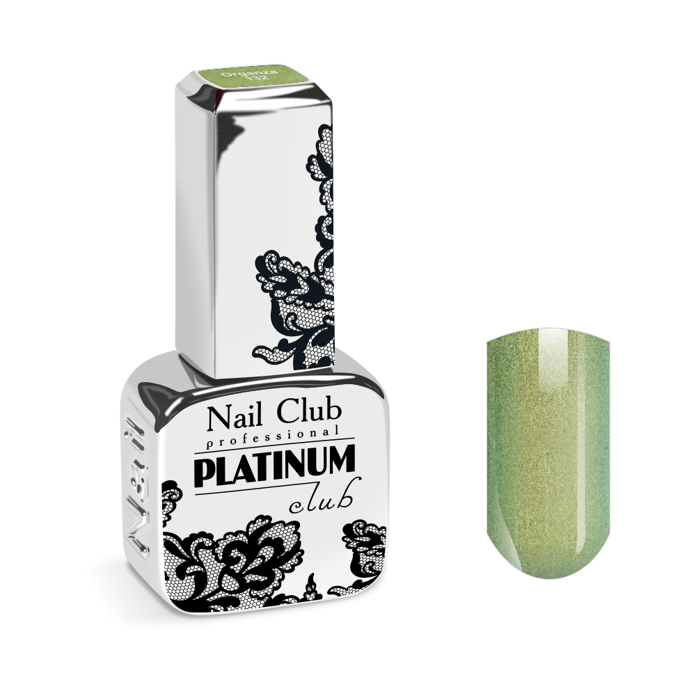 Nail Club Эмалевый гель-лак для ногтей с липким слоем PLATINUM CLUB 132 Organza, 13 мл.