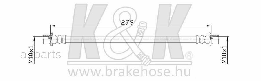 K&K FT1426 Шланг тормозной TOYOTA Corolla Wagon (_E10_) 2.0 D 07.92-05.95