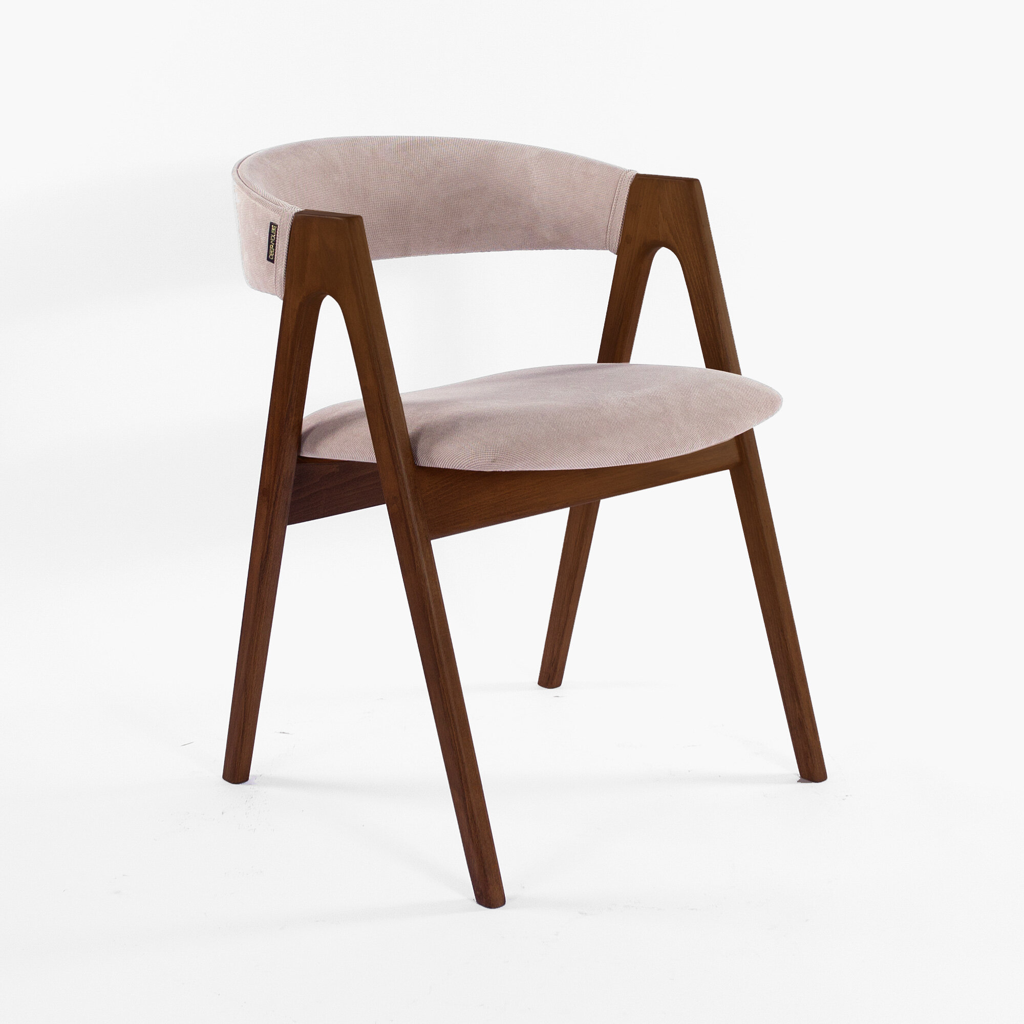 Стул Дублин бежевая ткань массив бука (цвет орех лак) для дома/для гостиной/для столовой/для кафе/кухонный стул/стул кухонный