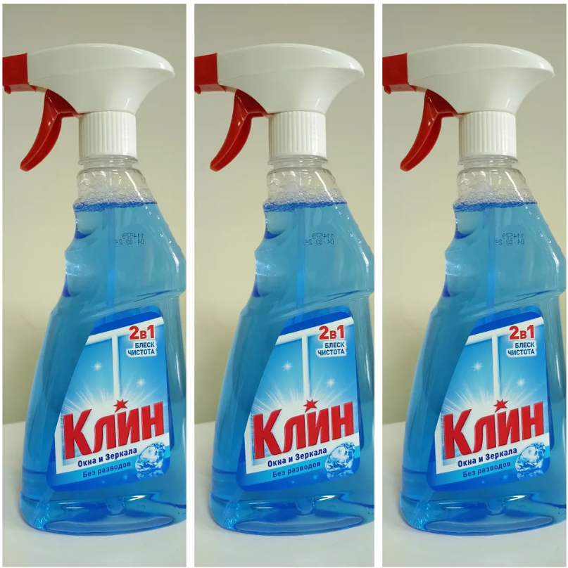 Для стекол и зеркал Клин Кристалл 500 мл х 3 шт