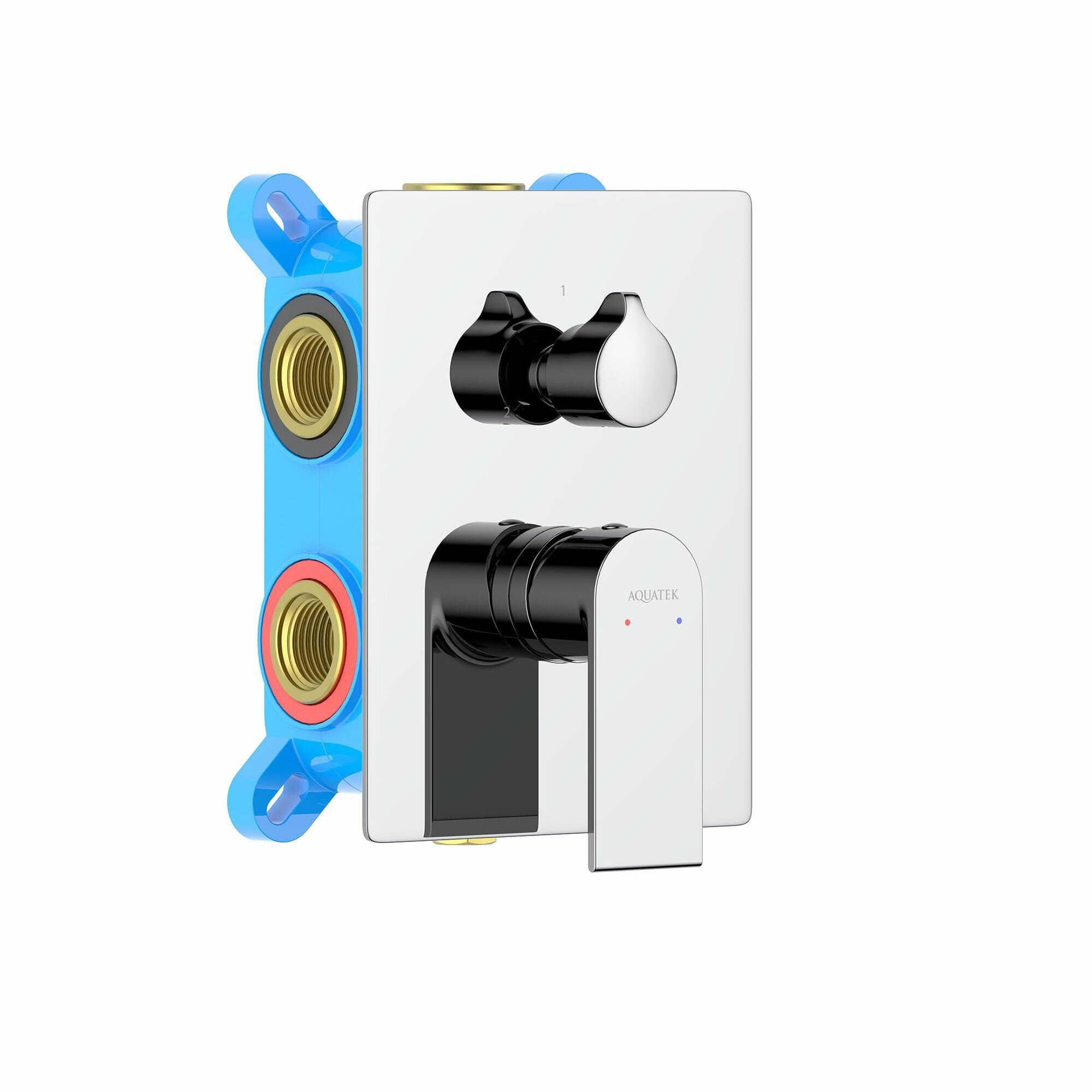 Смеситель для ванны 3 режима (внешняя и скрытая часть) AQUATEK AQ1447CR лира, Хром