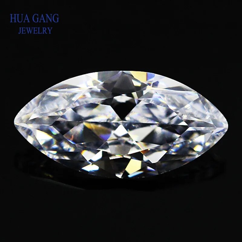 Бусины из кубического циркония Excellent Heart, маркiза, multicolor 6x12mm (20pcs), white