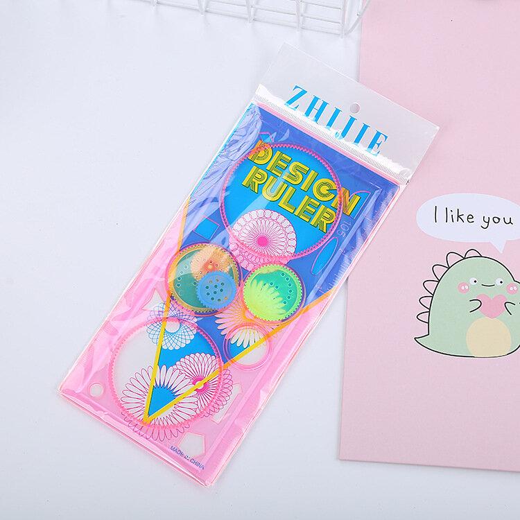 Набор многофункциональных линеек Qianhui для учеников начальной школы, оптовая геометрическая линейка, линейка для рисования, набор для рисования, трансформируемая линейка