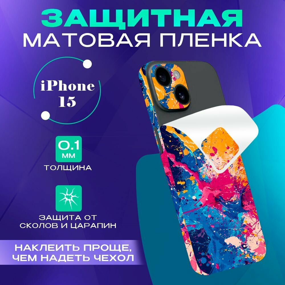 Гидрогелевая пленка на iPhone 15 на заднюю панель