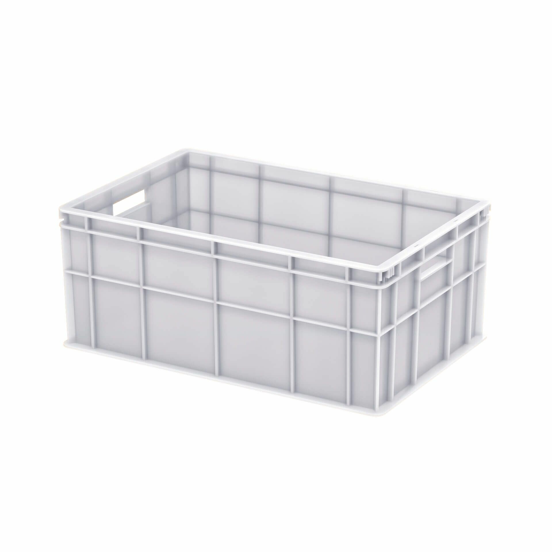 Ящик для молока, мяса, овощей и фруктов сплошной белый, 600х400х250 мм