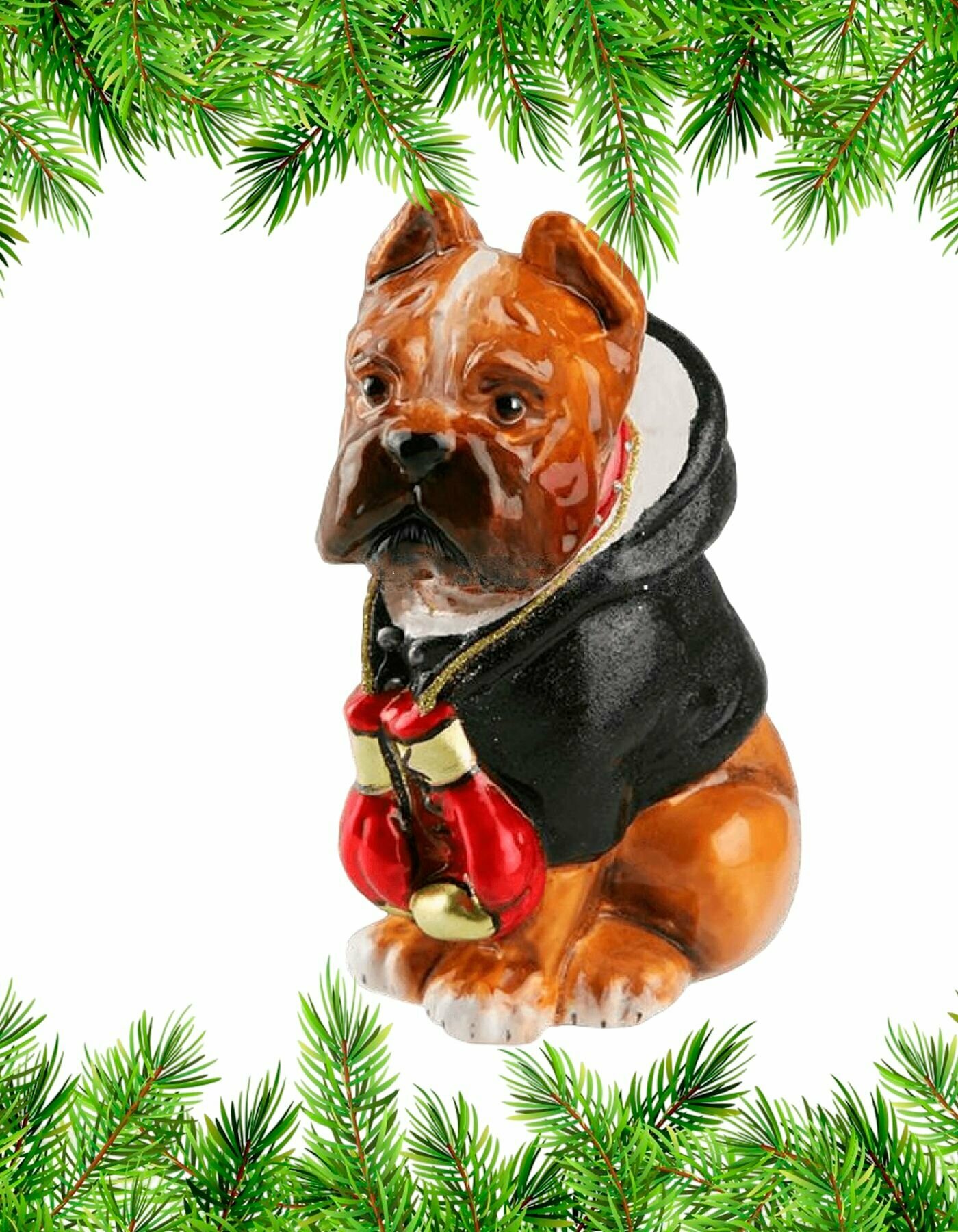 Игрушка на елку Боксер-чемпион Komozja Family Винтаж из СССР