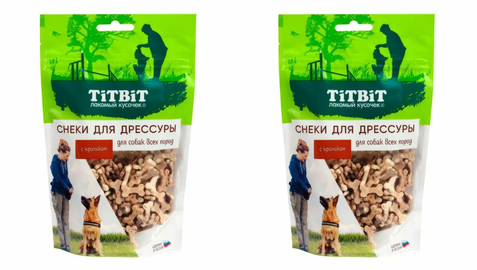 Titbit Лакомство для собак Снеки для дрессуры с кроликом, 100 г, 2 уп