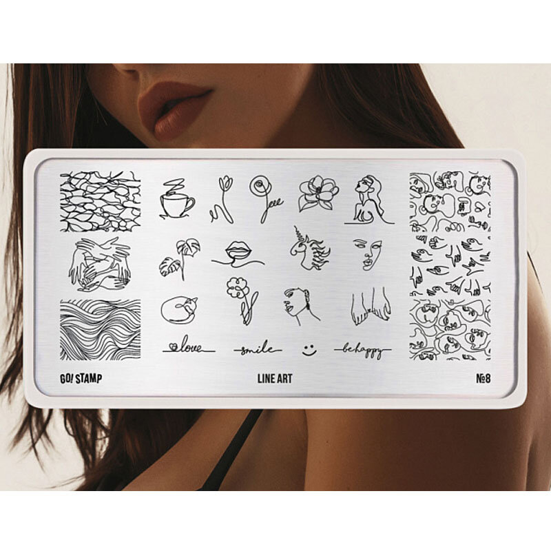 Пластина для стемпинга Go Stamp №008 Line art (арт. 08PL)
