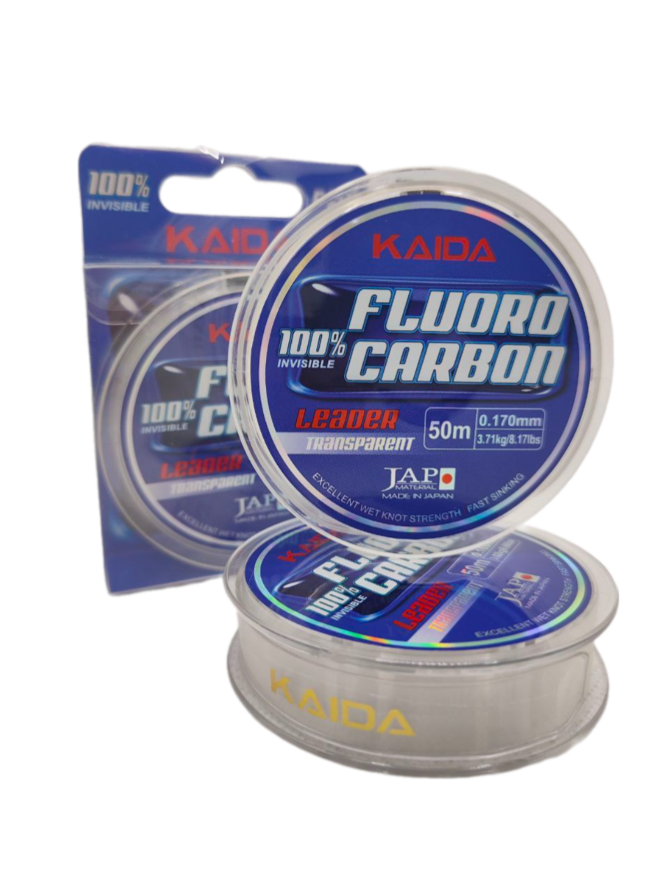 Леска поводковая fluorocarbon каида 50м 0.17мм 3.71 кг
