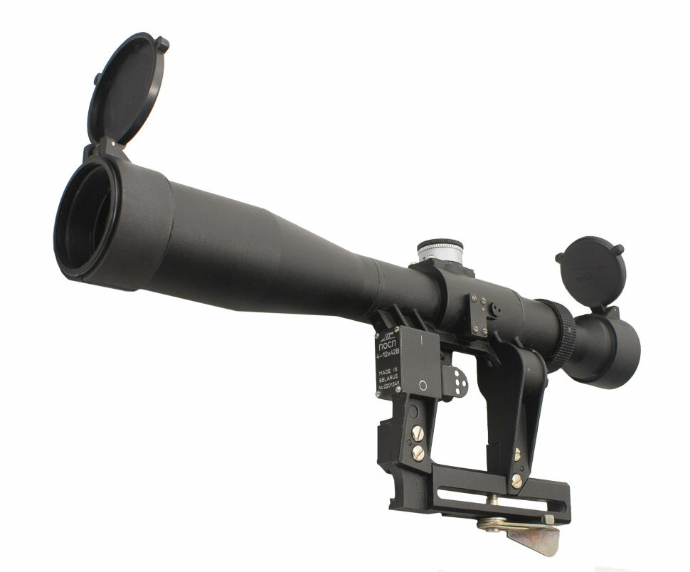 Прицел оптический посп 4-12x42 В, сетка ПСО (FFP) с дальномерной шкалой 1,7/1000, красная подсветка