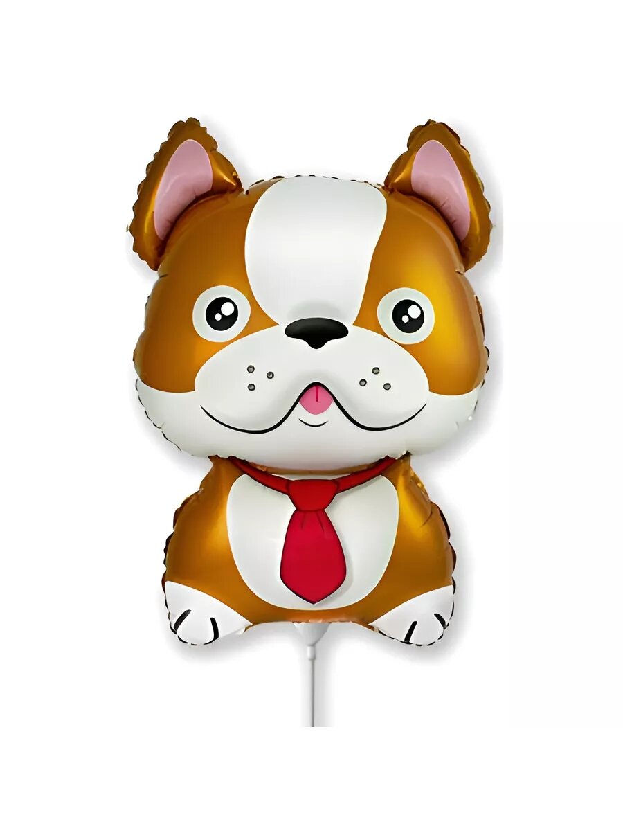 Французский бульдог коричневый мини, фольгированный шар (12"/30 см ) 1 шт. / FLEX METAL, Испания