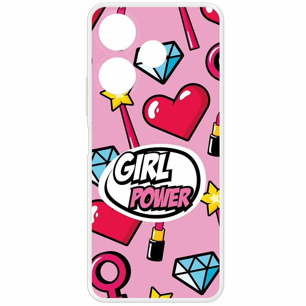 Чехол-накладка Krutoff Clear Case Girl Power для Xiaomi Poco M6 4G
