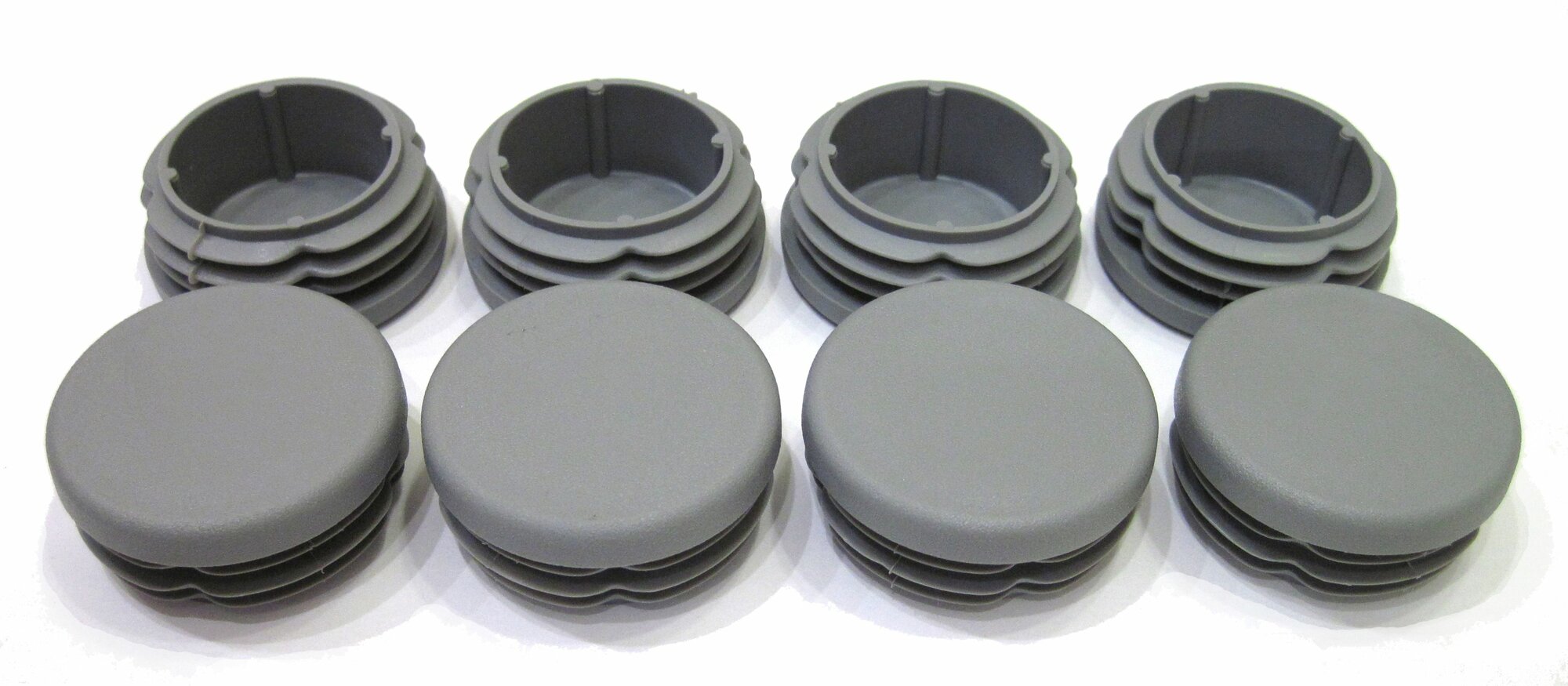 Заглушка для круглой трубы с внешним диаметром 38мм и диаметром отверстия 30-36мм, пластиковая, серая, 8шт.