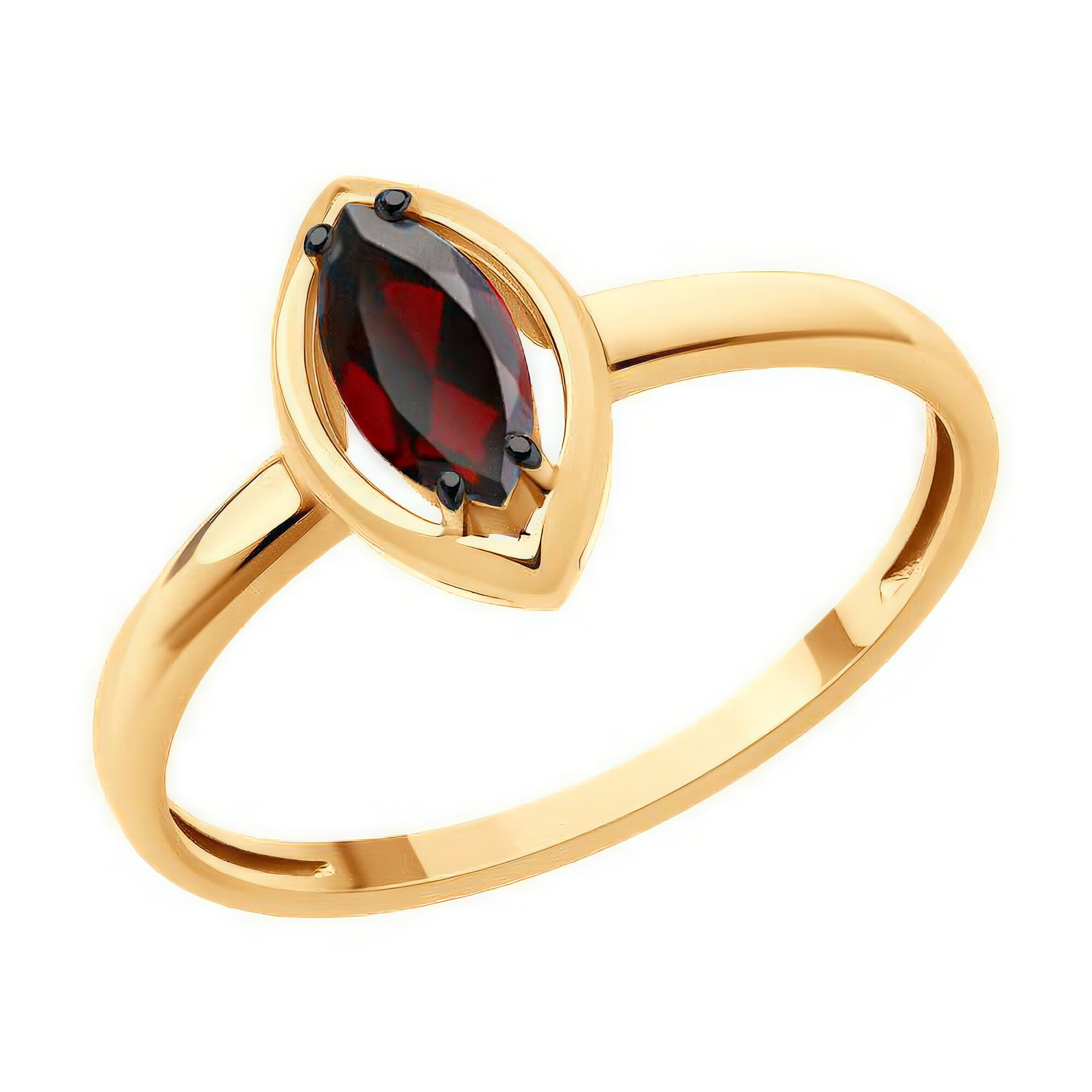 Кольцо, красное золото, 585 проба, гранат