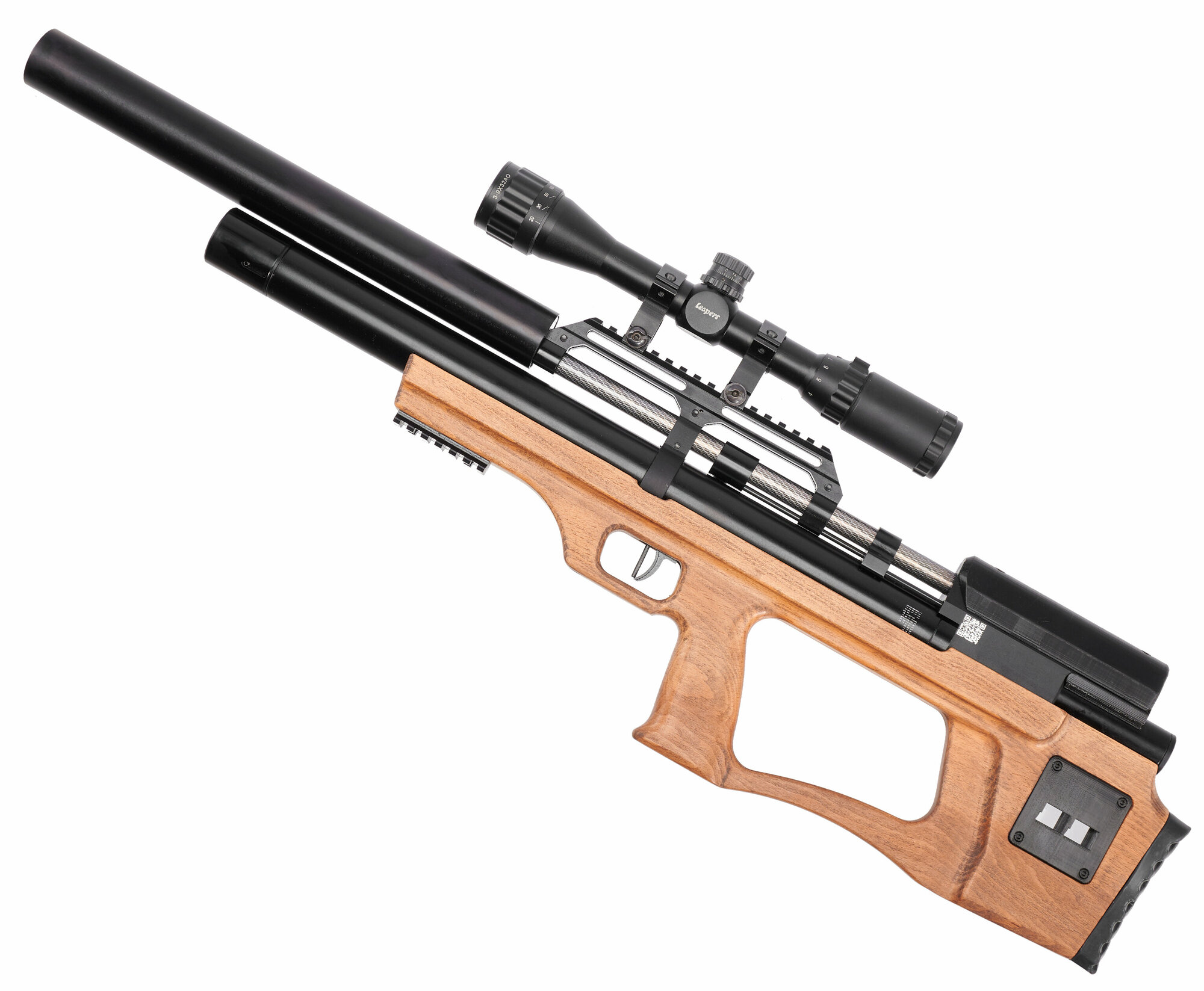 Пневматическая винтовка Krugergun Снайпер Буллпап 5.5 мм (580 мм, резервуар 510, редуктор, передний взвод, дерево)