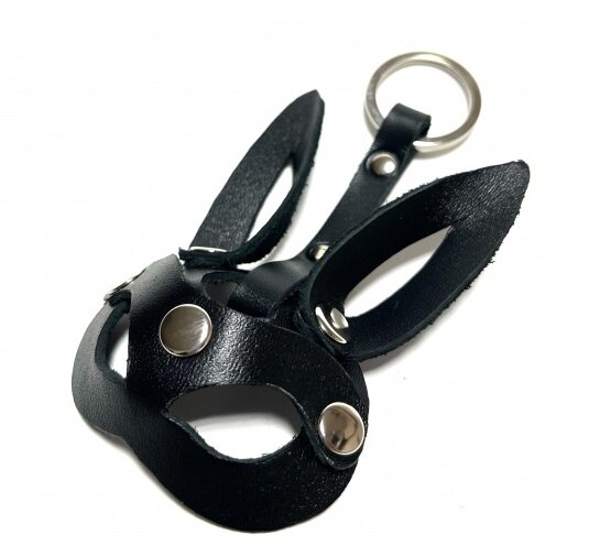 Брелок кожаный кролик БДСМ Арсенал из натуральной кожи черного цвета