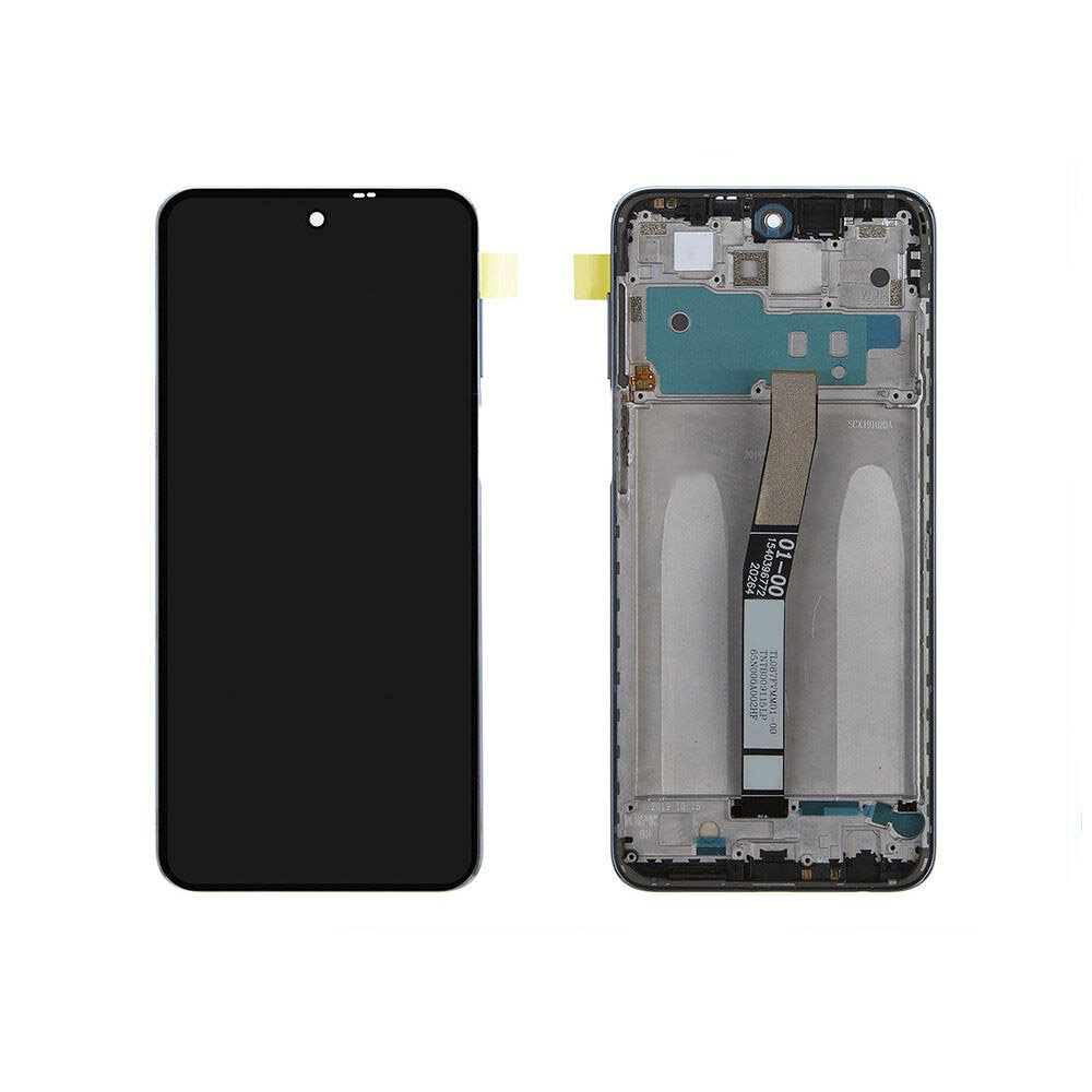 Дисплей (экран) в сборе с тачскрином для Xiaomi Redmi Note 9 Pro, Note 9S в рамке синий SC LCD