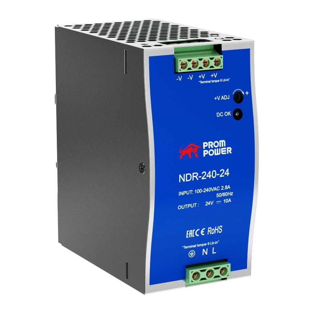 Источник, Prompower, питания Prompower ndr-240-24, на выходе 24 В DC, 10 а